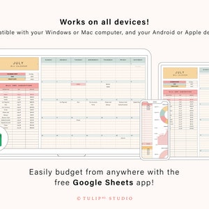 Annual Budget Spreadsheet for Google Sheets Spending Tracker Bill ...