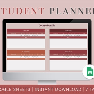 Digital Student Planner College Planner Course Tracker - Etsy