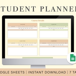 Digital Student Planner College Planner Course Tracker - Etsy