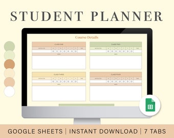 Assignment Tracker Google Sheets Spreadsheet Homework - Etsy