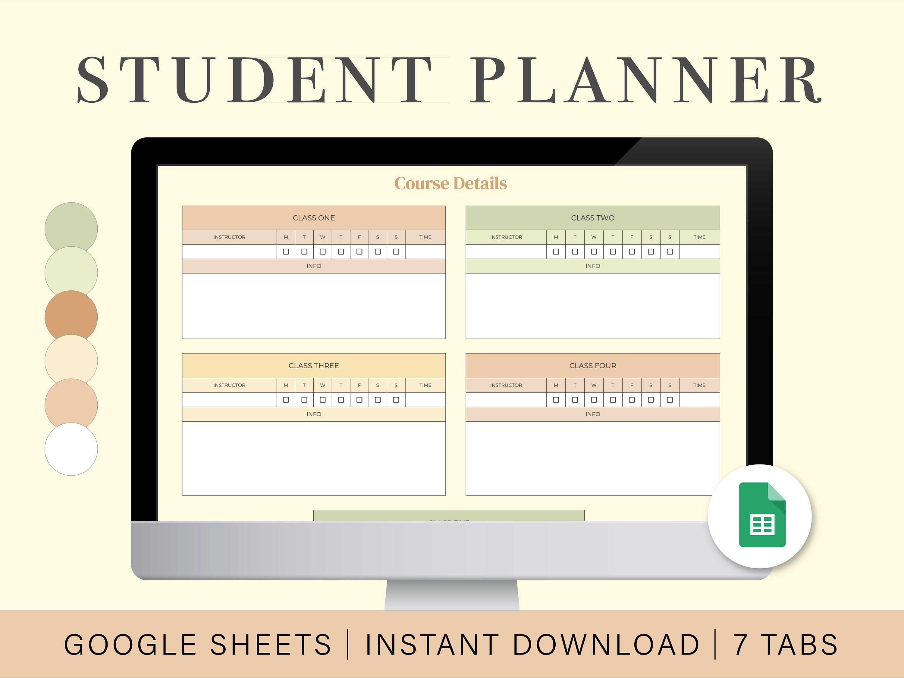 Digital Student Planner College Planner Course Tracker - Etsy