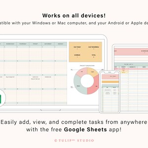 Task Tracking Spreadsheet | Task Planner | Digital to Do List | Google ...