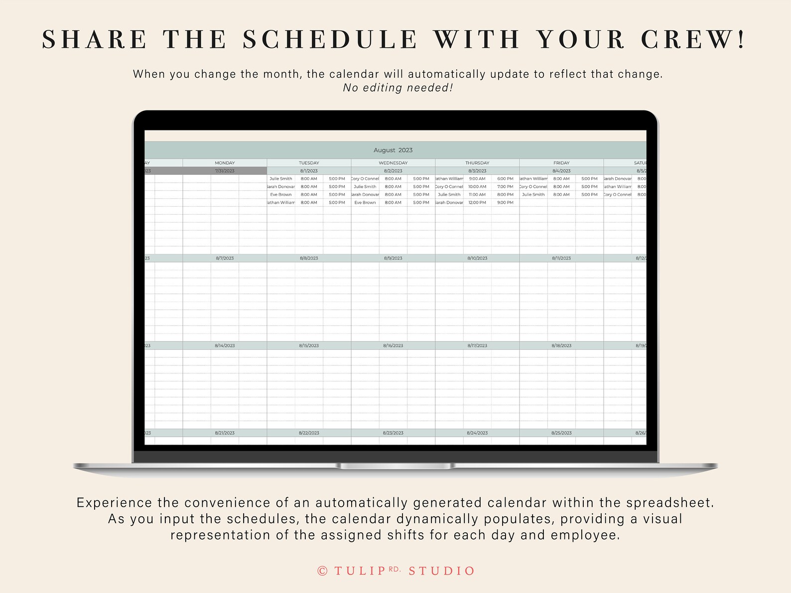 Employee Info and Absence Tracker Monthly Employee Schedule - Etsy
