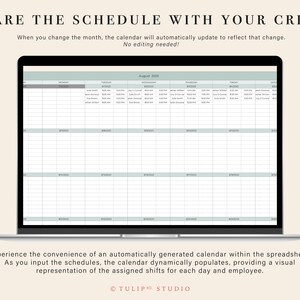 Employee Info and Absence Tracker Monthly Employee Schedule Business ...