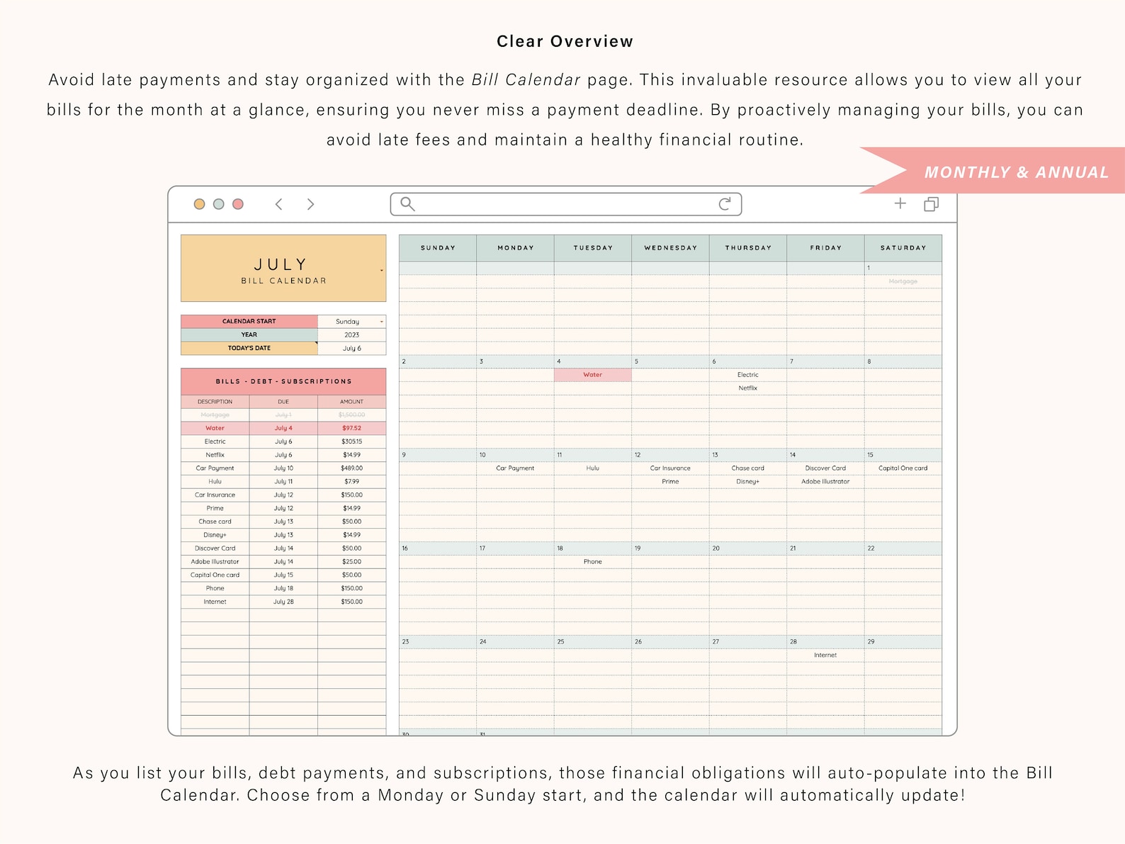 Budget Bundle Spreadsheet Template for Google Sheets Spreadsheet Annual ...