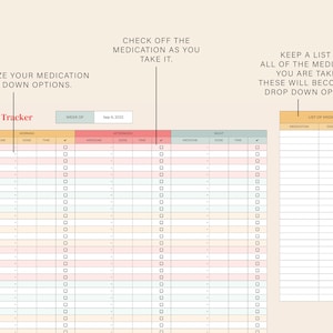 Medical Planner Spreadsheet | Digital Medication Tracker | Appointment ...