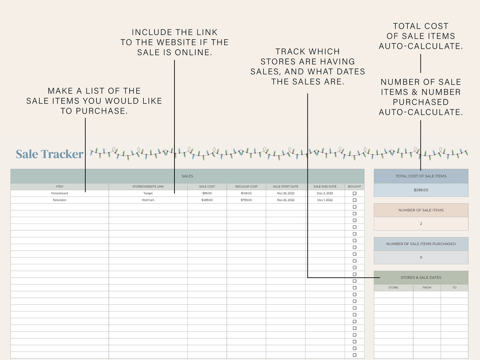 Holiday Planner Christmas Gift Tracker Gift Tracking - Etsy