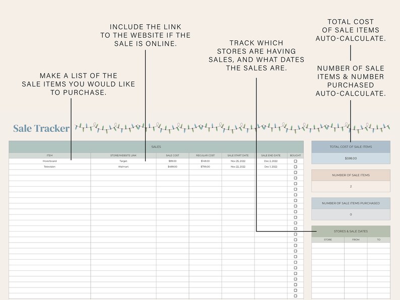 Holiday Planner Christmas Gift Tracker Gift Tracking - Etsy