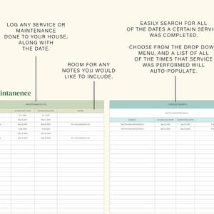 Home Management Planner | Digital House Maintenance Tracker | House ...