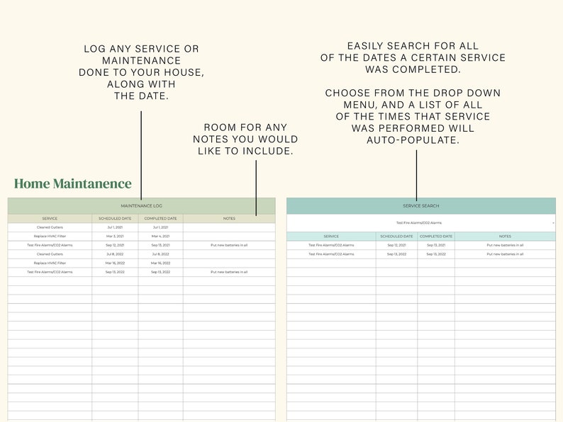 Home Management Planner Digital House Maintenance Tracker - Etsy