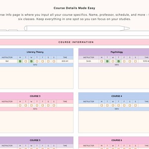 Digital Student Planner | College Planner | Course Tracker | Google ...