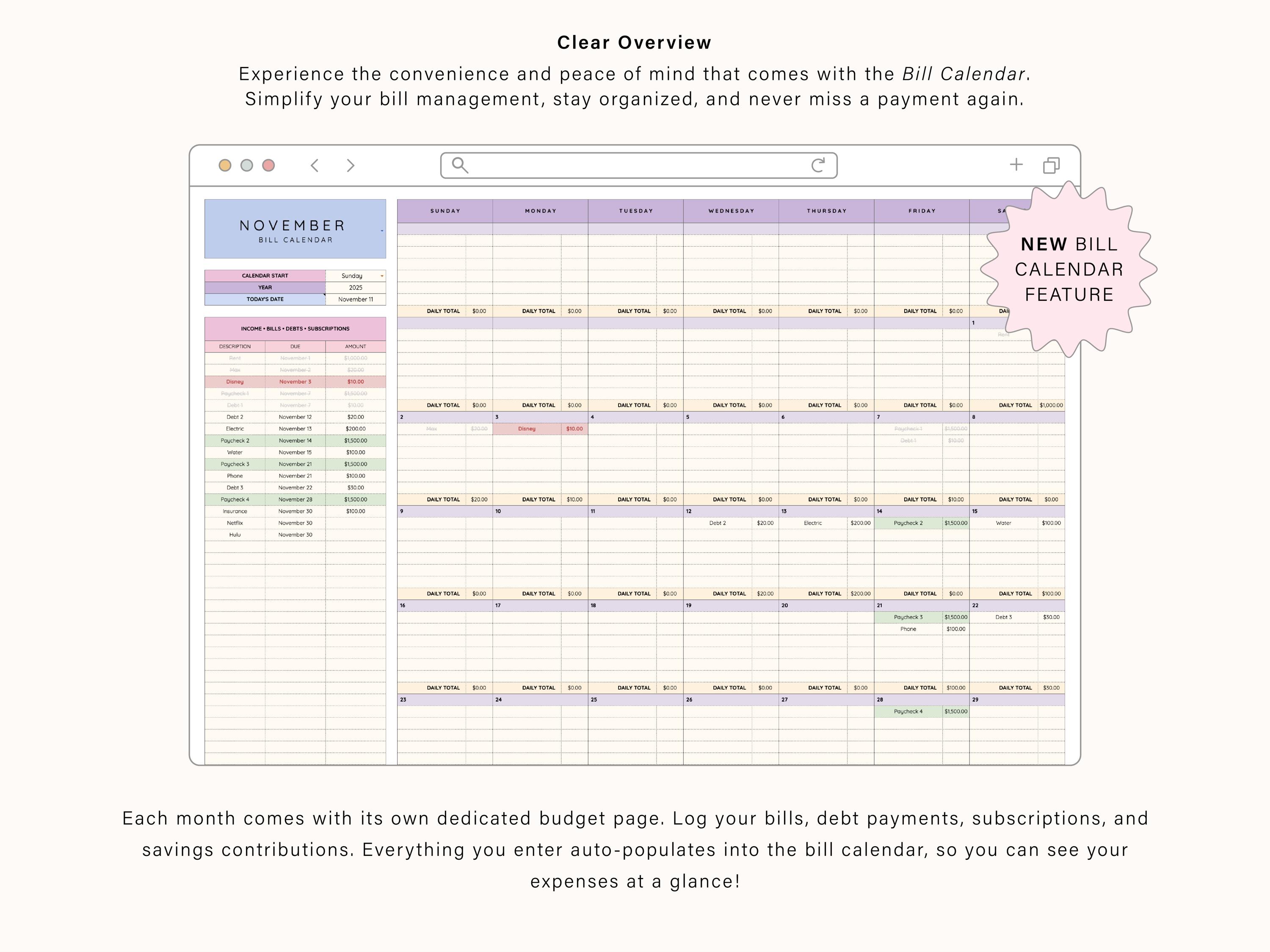 Budget Spreadsheet Template for Multiple Accounts | Monthly Budget ...