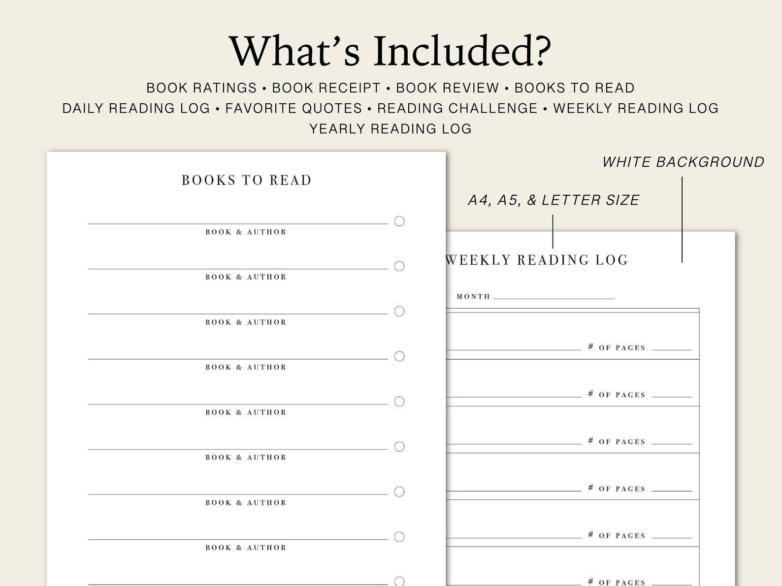 Reading Journal Printables | Printable Journal | Book Log | Book ...