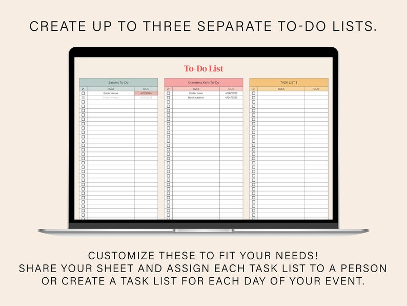 Event Planner Spreadsheet Google Sheets Spreadsheet Template - Etsy
