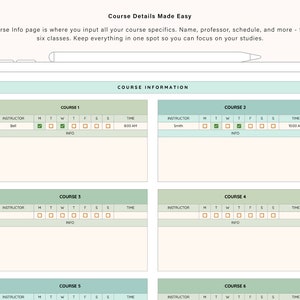 Digital Student Planner | College Planner | Course Tracker | Google ...