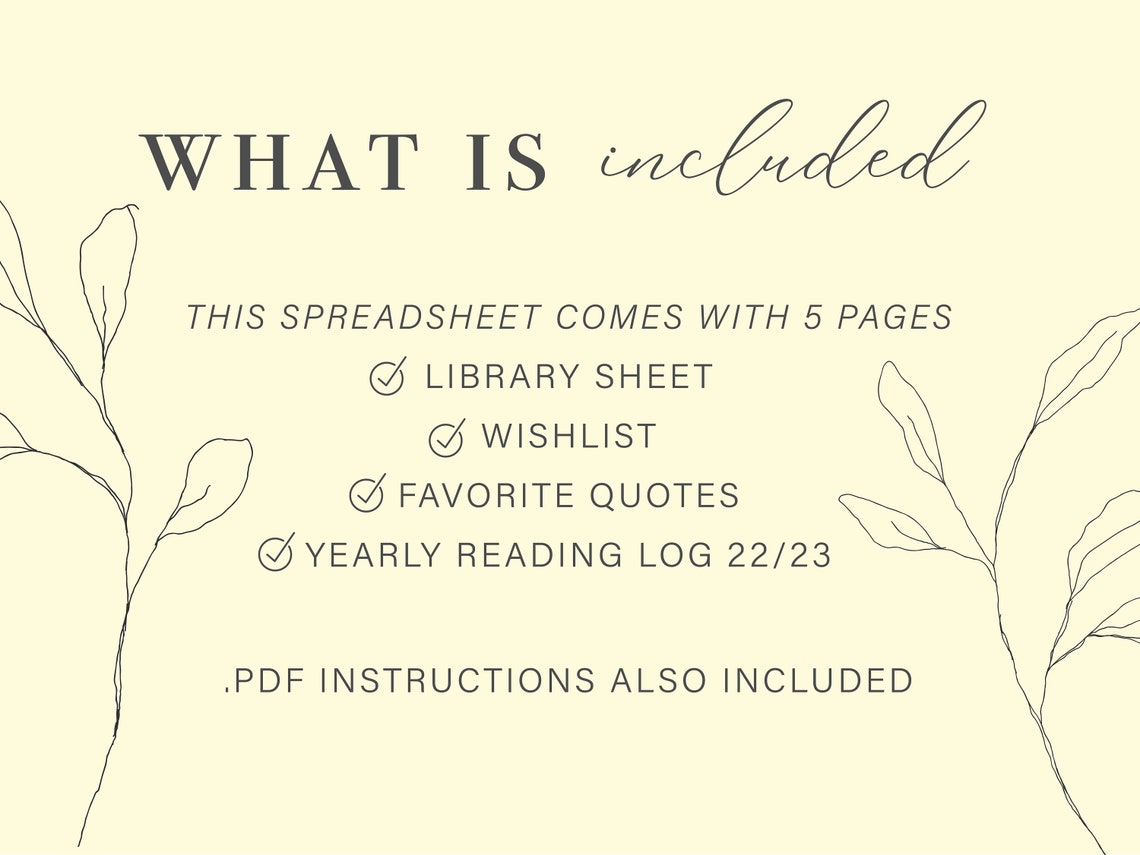 Book Tracker Spreadsheet Reading Log Google Sheets - Etsy