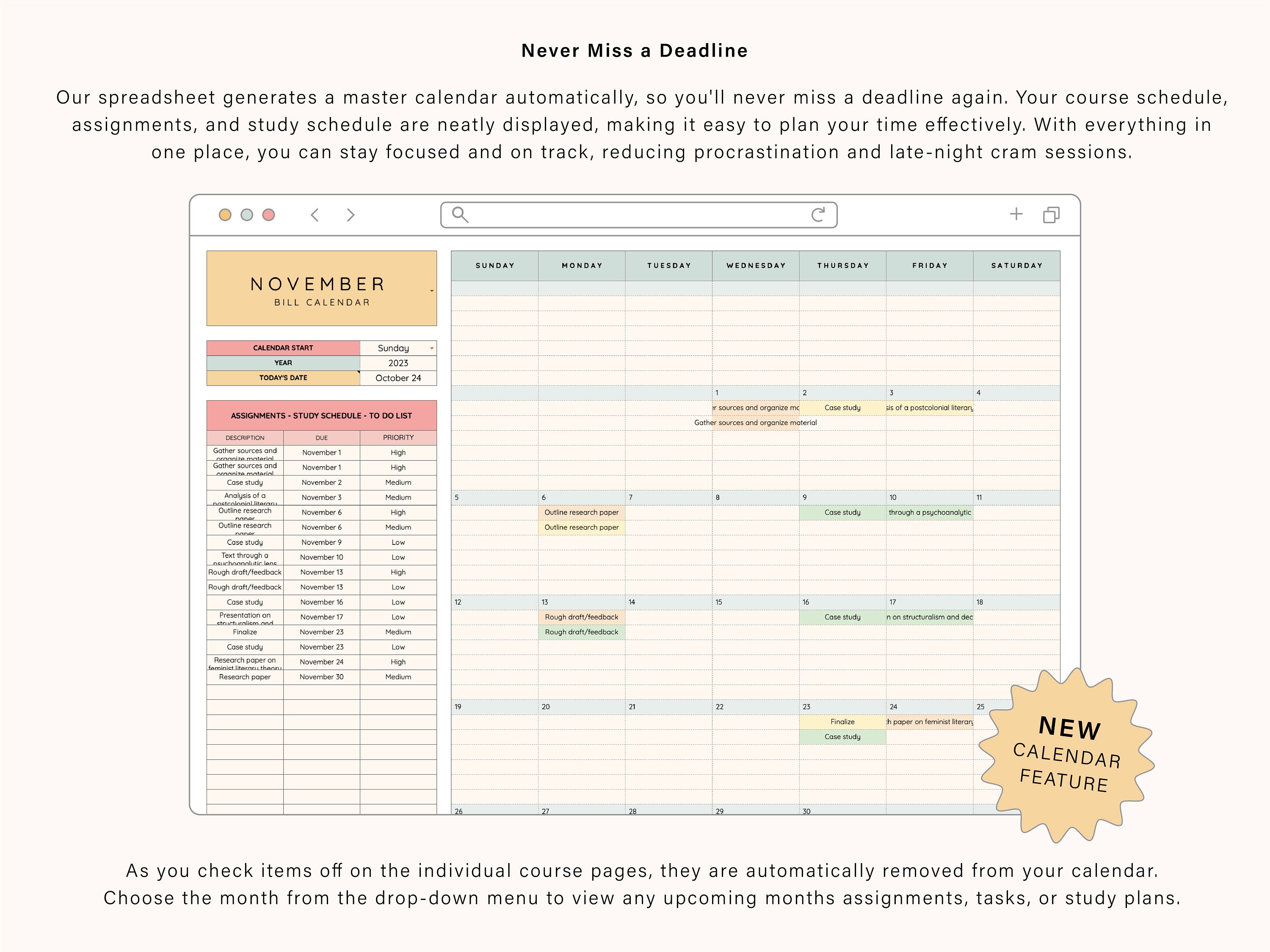 Digital Student Planner College Planner Course Tracker Google Sheets ...