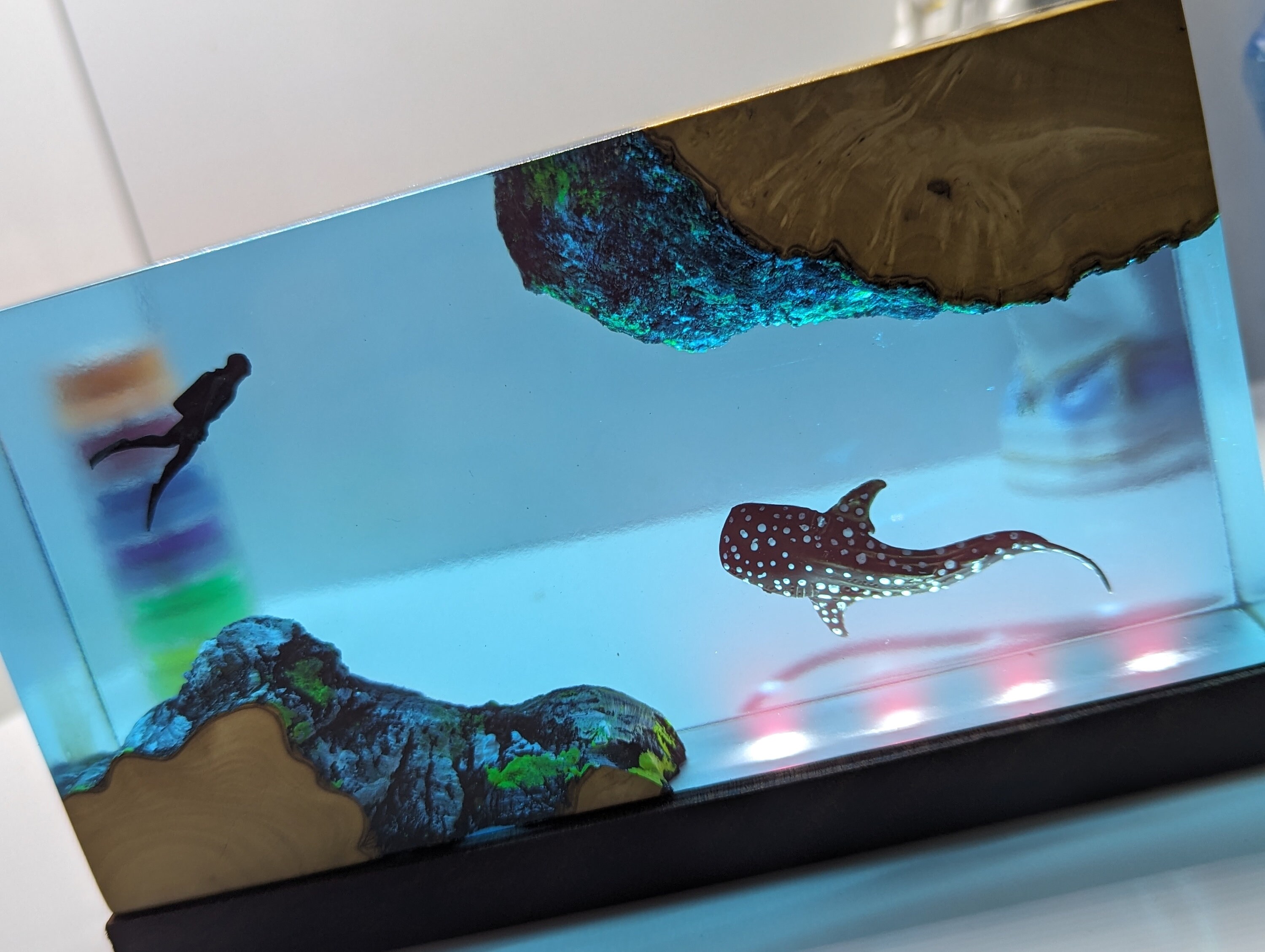 Scuba Diving Resin Lamp, Whale Shark Night Light, Epoxy Resin Ocean ...