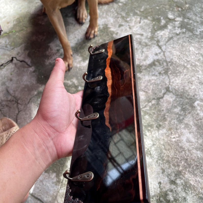 Rustic Epoxy Key Holder - Etsy