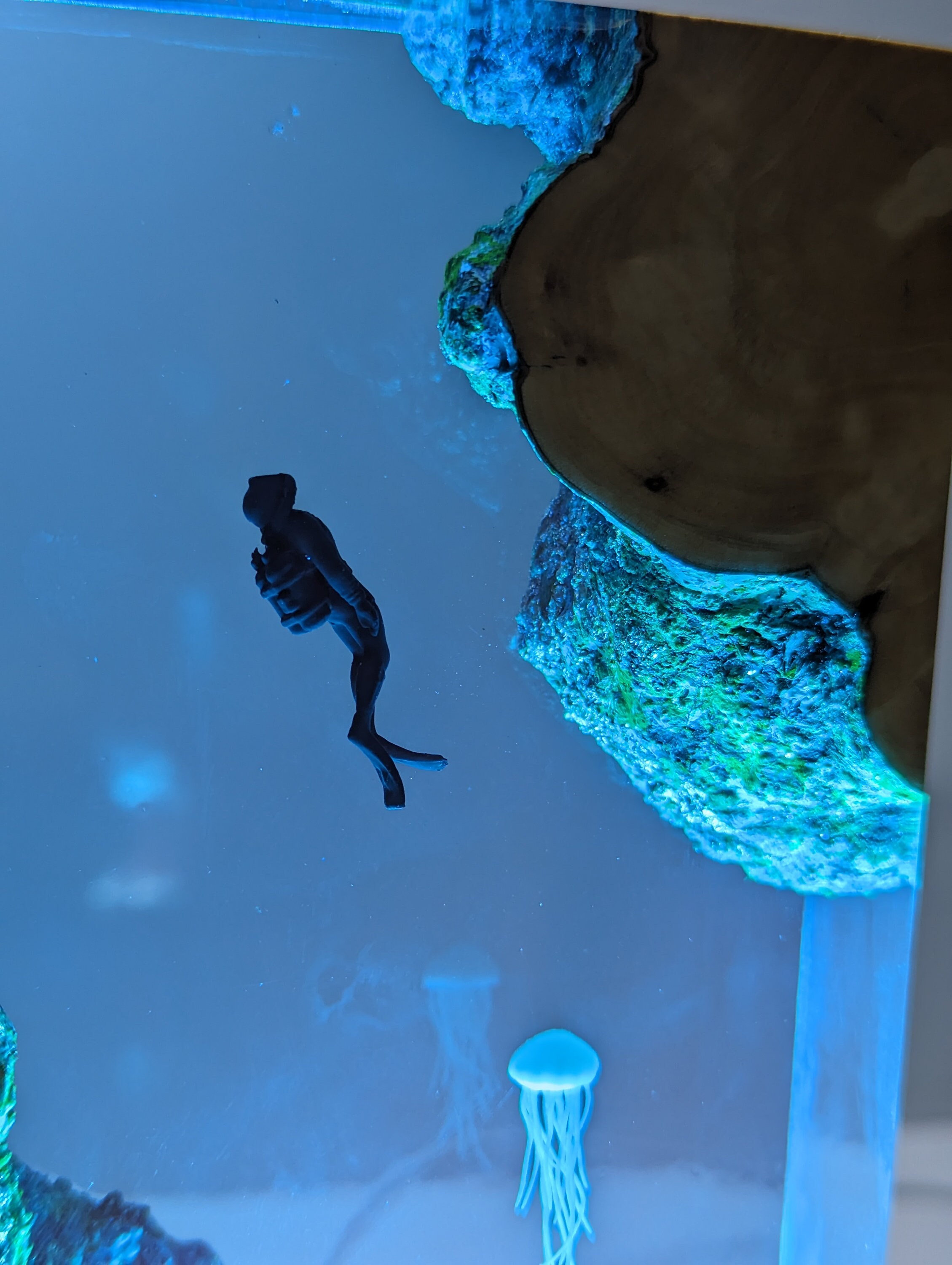 Diver's Night Light, Deep Sea Epoxy Resin Lamp, Wood Resin Lamp, Resin ...