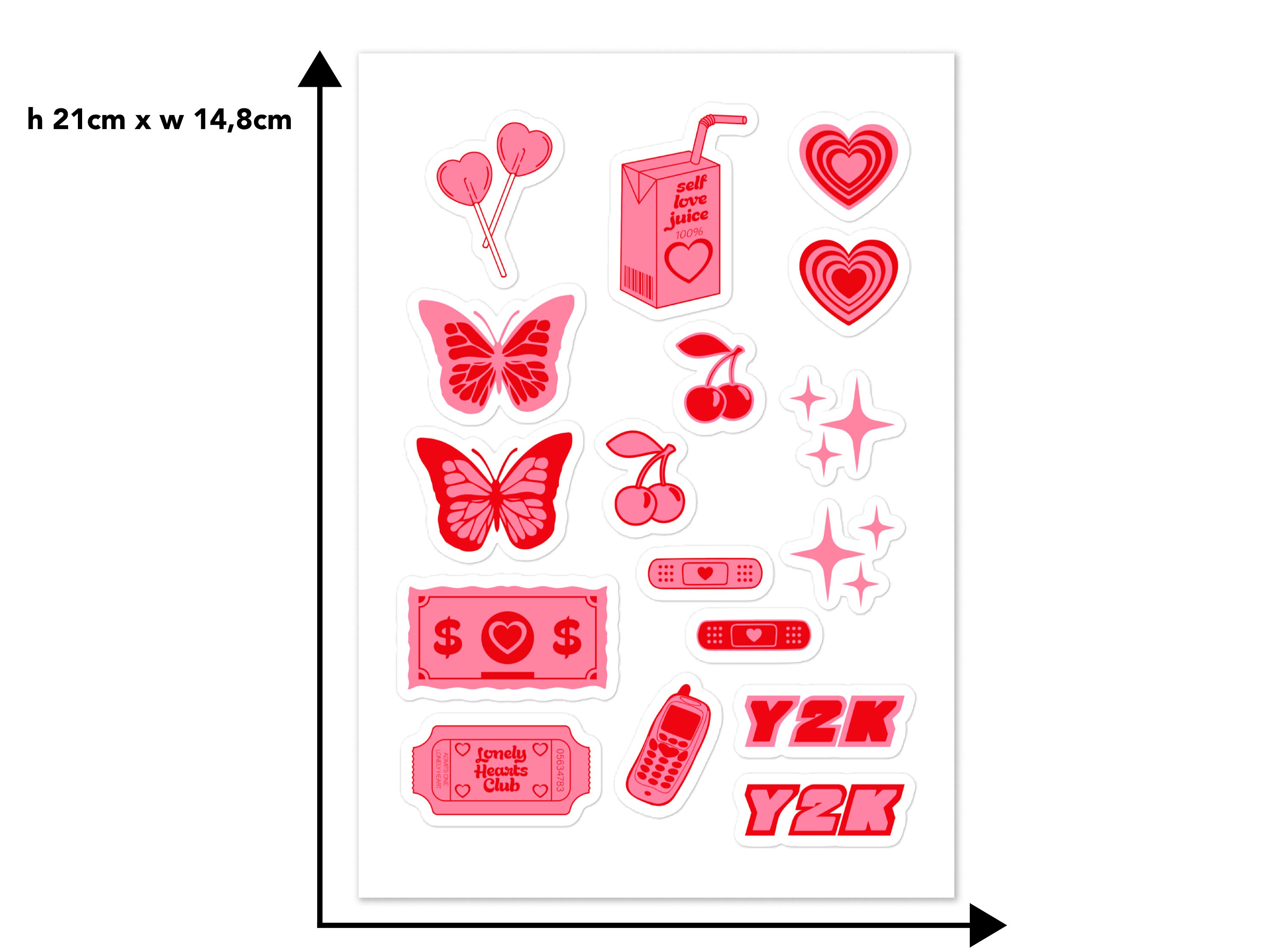 Y2K Style 2000er Sticker Set, Sticker Set for Your Laptop, Journal ...
