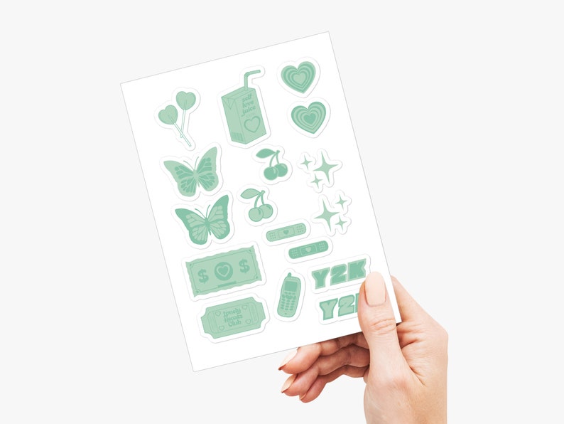 Y2K Sticker Set, Sticker Set for the Laptop, Journal, Sayings ...