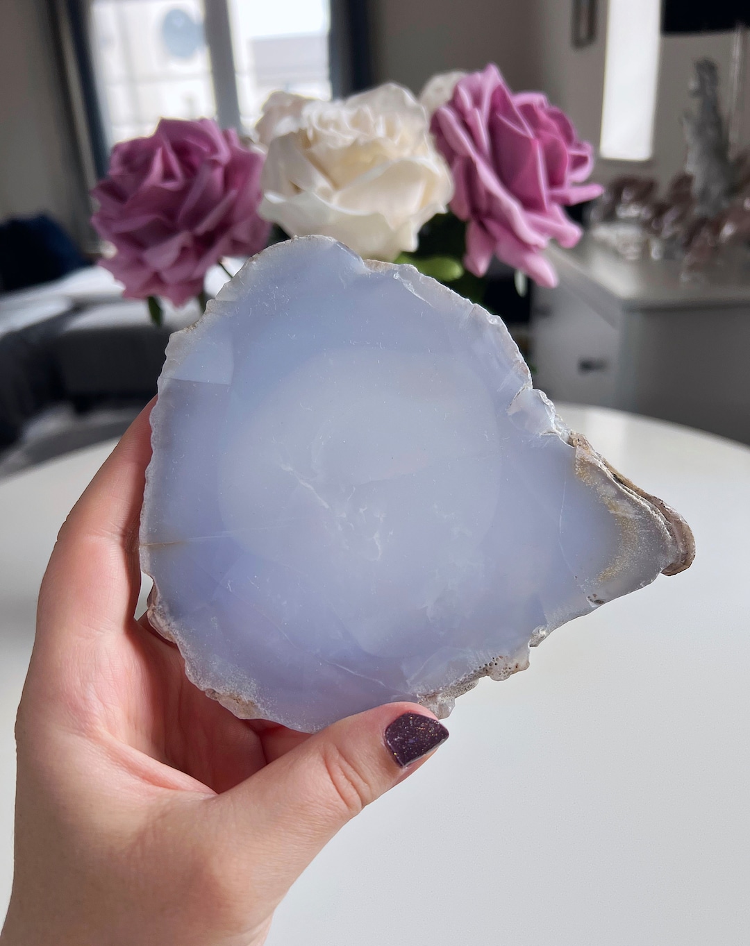 Blue Chalcedony Slab Blue Chalcedony High Grade Blue - Etsy