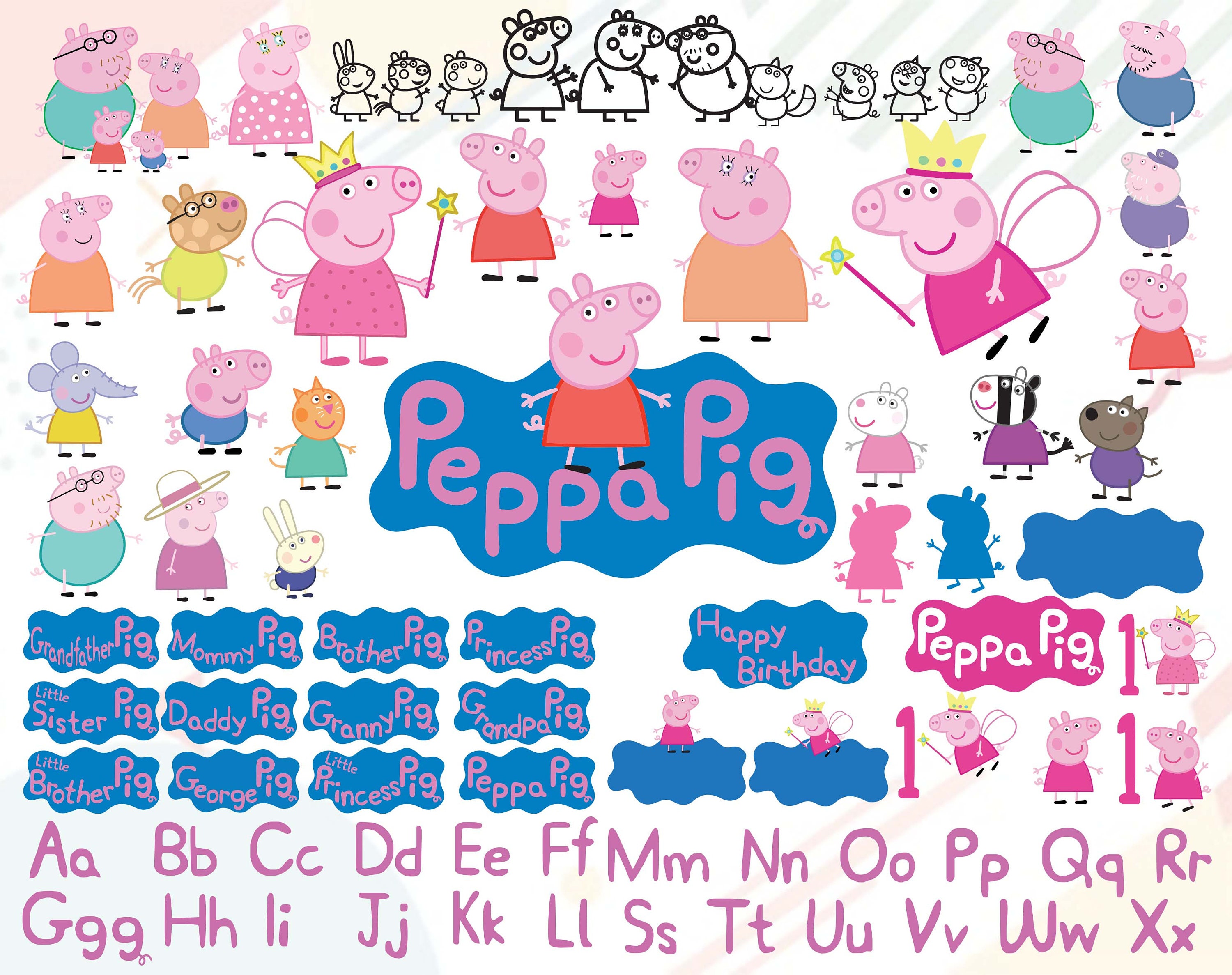 Peppa Pig Svg for Cricut,png,dxf,peppa Pig Bundle Svg,png,dxf,peppa Pig ...