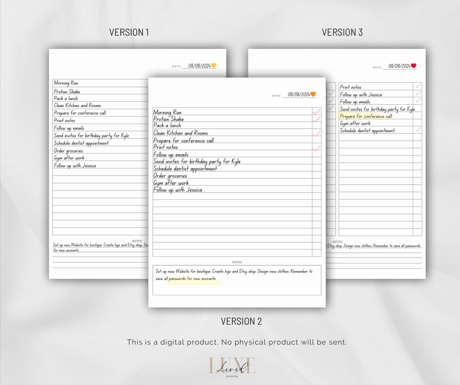 Blank Checklist Printable 2024, Checklist Digital, Daily Task List ...