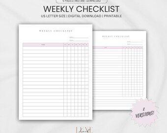 Blank Checklist Printable 2024, Checklist Digital, Daily Task List ...