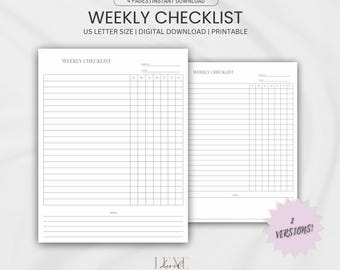 Blank Checklist Printable 2024, Checklist Digital, Daily Task List ...