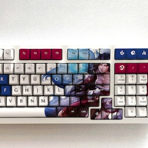 Ahri - the Nine Tailed Fox LOL Series Keycap Set, 112 Keys PBT for ...