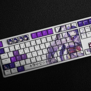 Raiden Shogun Genshin Impact Keycap Set, 143 Keys PBT for Mechanical ...