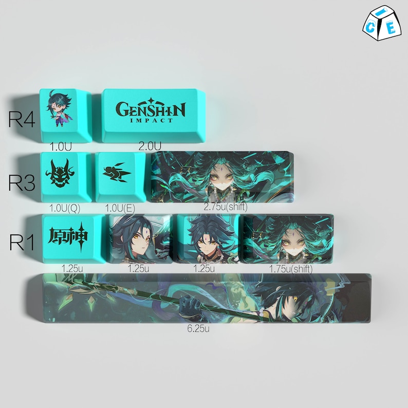 Gaming Genshin Impact Series Keycaps Yae Miko, Raiden Shogun, Keqing ...