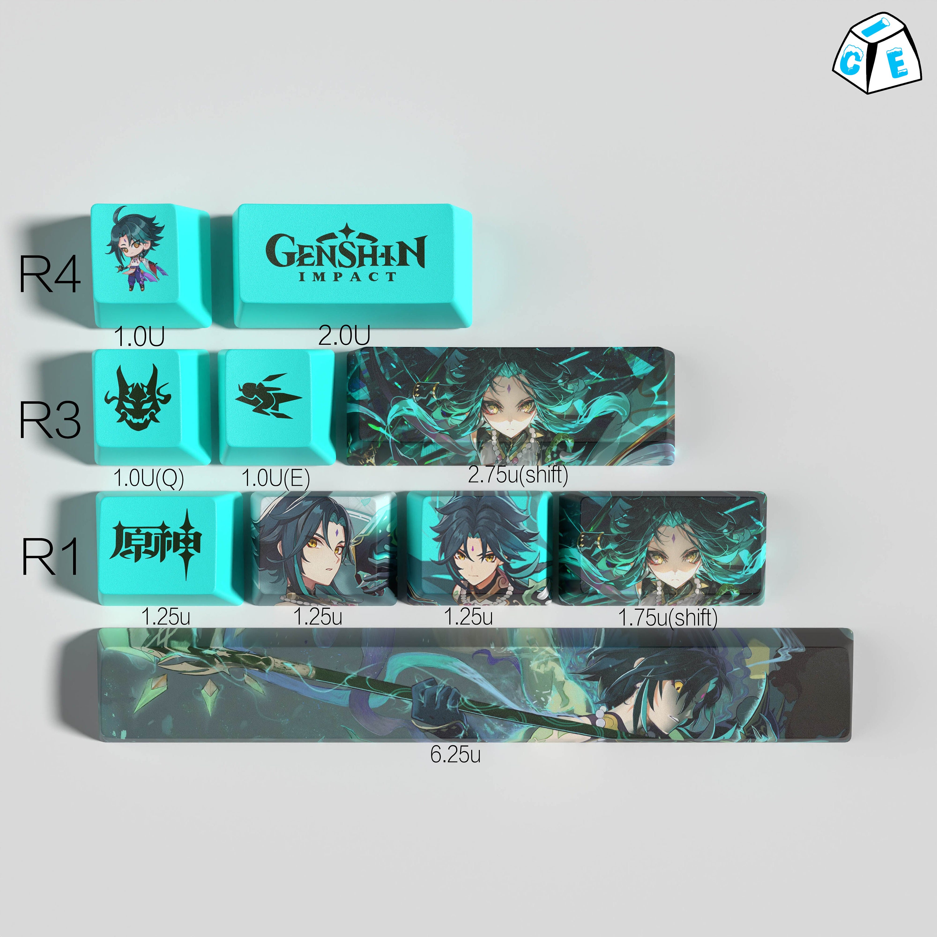 Gaming Genshin Impact Series Keycaps Yae Miko, Raiden Shogun, Keqing ...