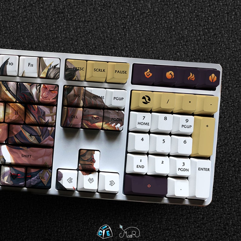 Sett the Boss LOL Series Keycap Set, 112 Keys PBT for Mechanical Keyboard OEM Profile Obsidian ...