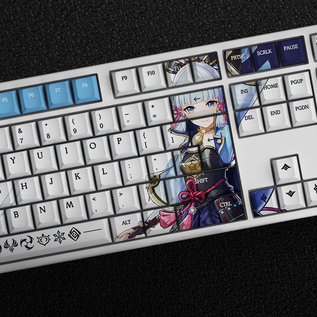 Kamisato Ayaka Genshin Impact Keycap Set , 144 Keys PBT for Mechanical ...