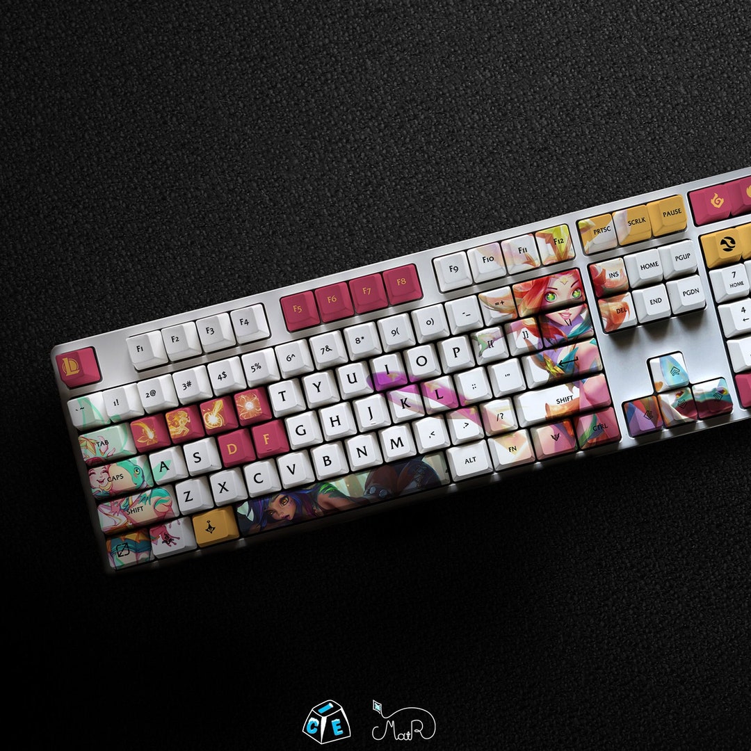 Neeko - the Curious Chameleon Lol Series Keycap Set, 127 Keys PBT for ...