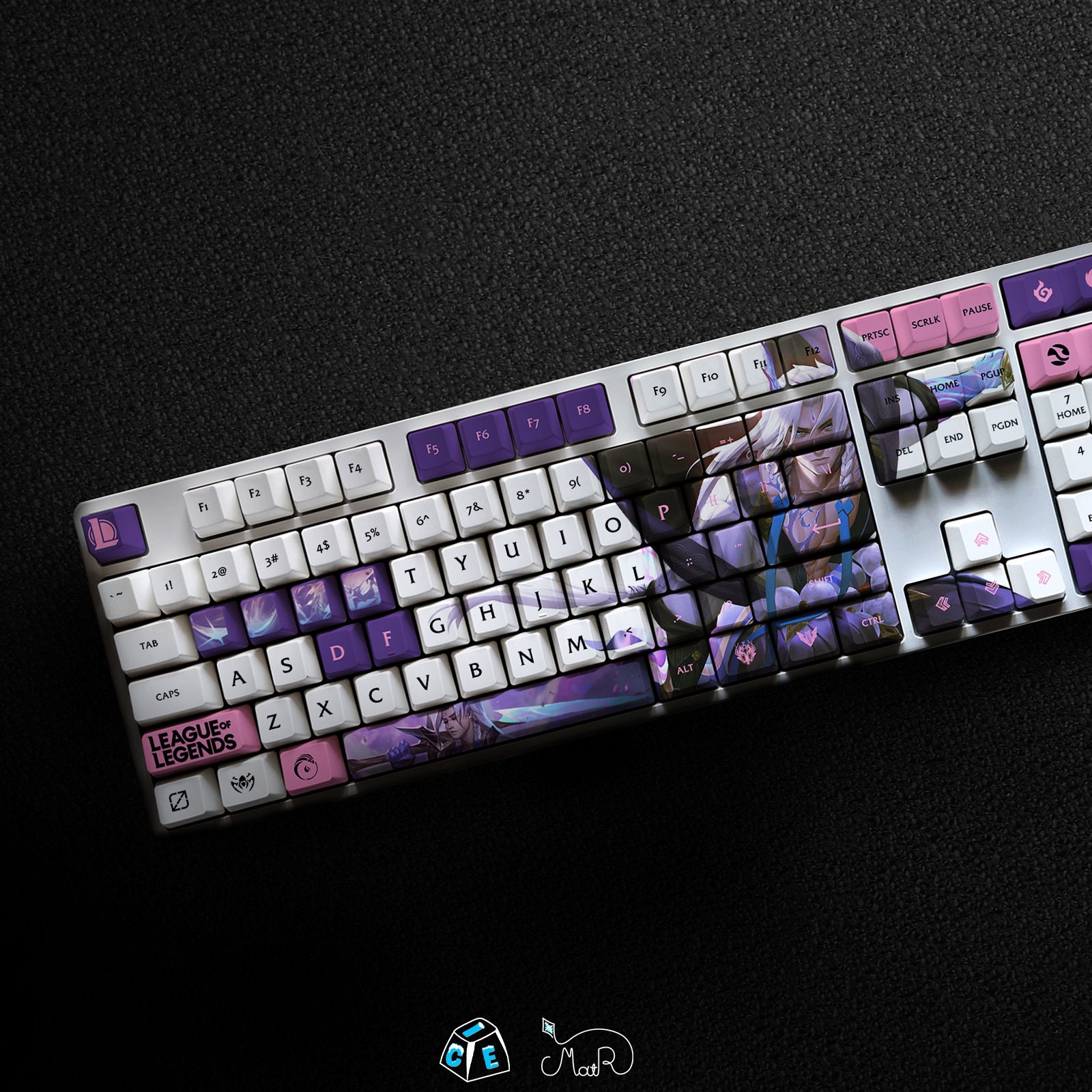 Yone the Unforgotten LOL Series Keycap Set, 112 Keys PBT for Mechanical Keyboard OEM Profile ...