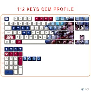Ahri - the Nine Tailed Fox LOL Series Keycap Set, 112 Keys PBT for ...