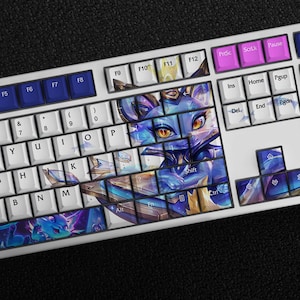 Yuumi the Magical Cat Lol Keycap Set, 140 Keys PBT for Mechanical ...