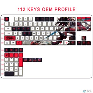 Akali - the Rogue Assassin Series Keycap Set, 112 Keys PBT for Mechanical Keyboard OEM Profile ...