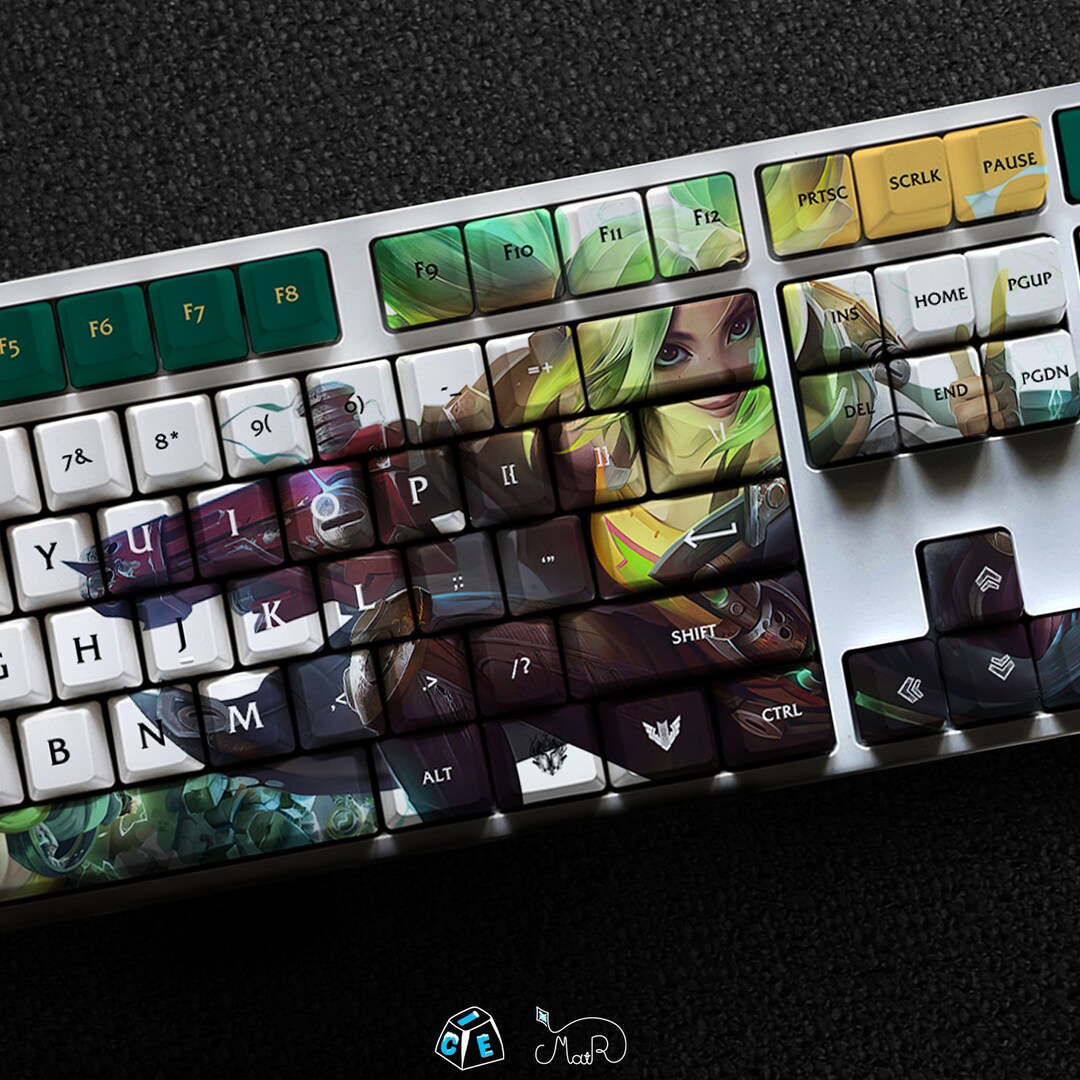 Zeri - the Spark of Zaun LOL Series Keycap Set, 112 Keys PBT for ...