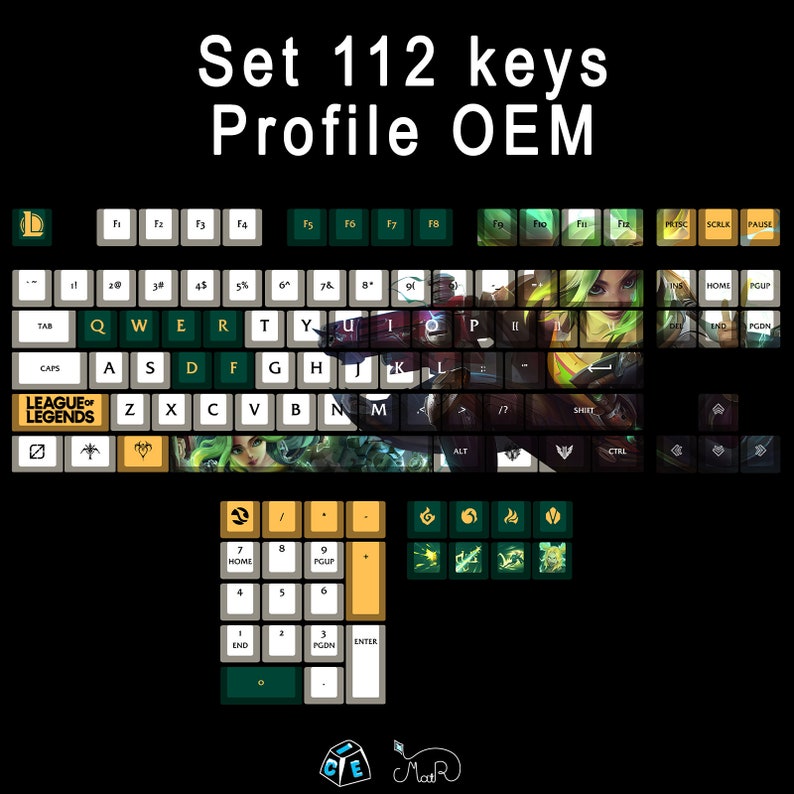 Zeri the Spark of Zaun LOL Series Keycap Set 112 Keys PBT - Etsy