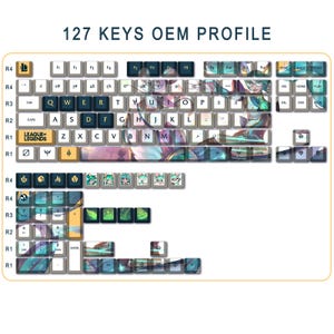 Sona - Maven of the Strings LOL Series Keycap Set, 127 Keys PBT for Mechanical Keyboard OEM ...