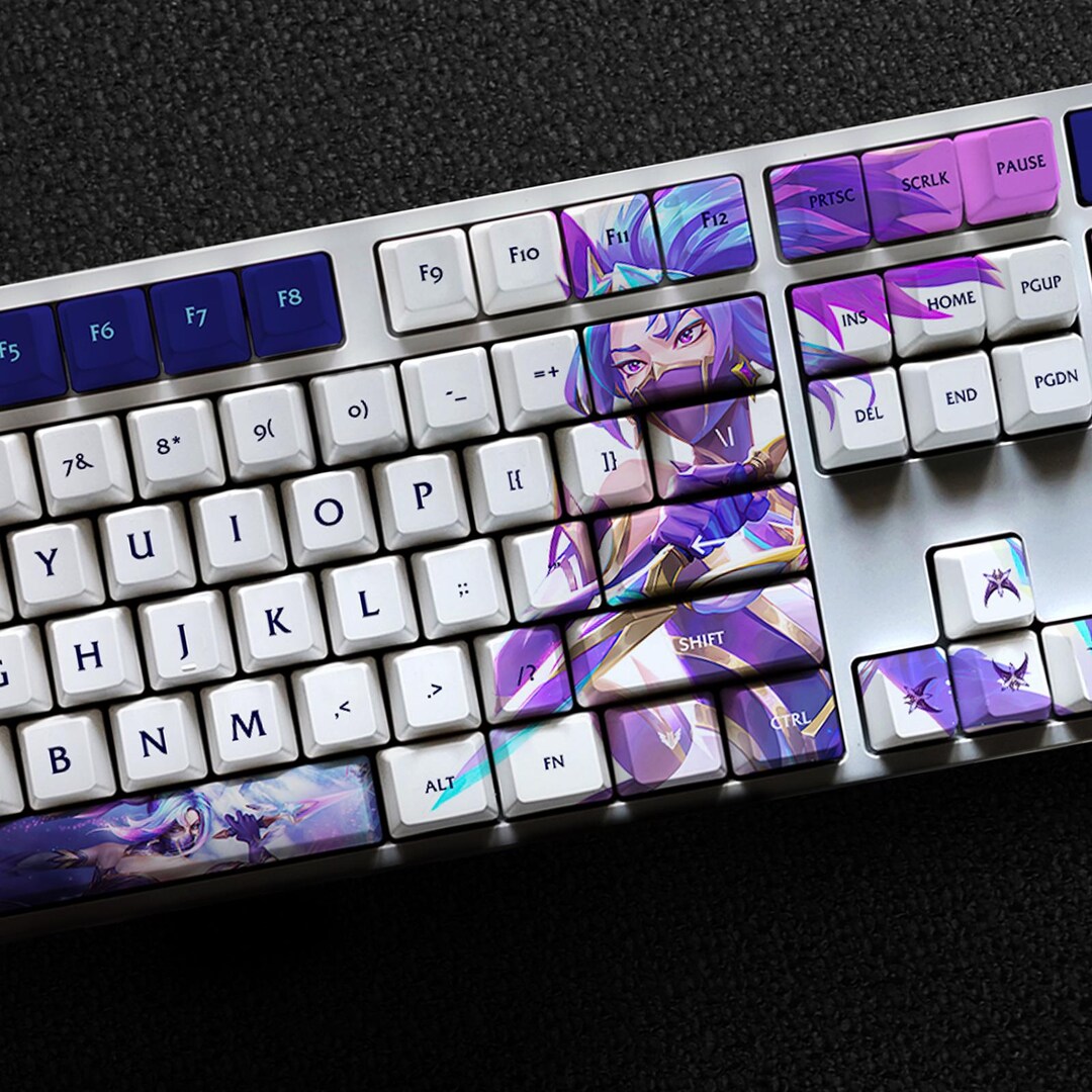 Akali - the Rogue Assassin Series Keycap Set, 127 Keys PBT for Mechanical Keyboard OEM Profile ...