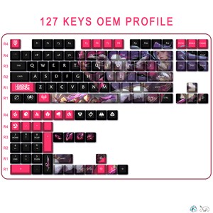 Katarina - the Sinister Blade LOL Series Keycap Set, 127 Keys PBT for ...