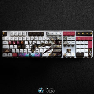 Jhin - the Virtuoso LOL Series Keycap Set, 127 Keys PBT for Mechanical Keyboard OEM Profile ...