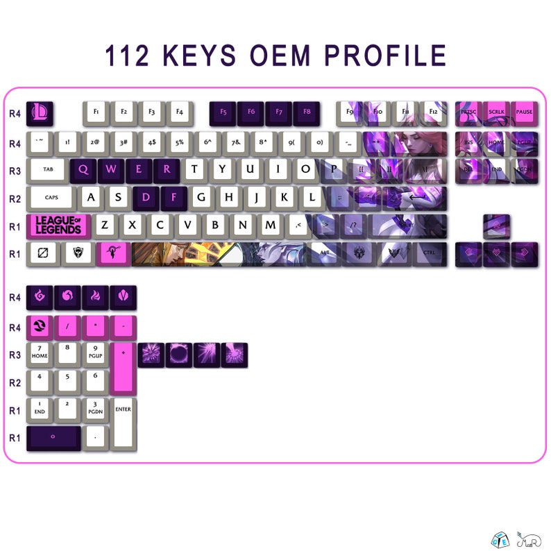 Leona the Radiant Dawn LOL Series Keycap Set, 127 Keys PBT for Mechanical Keyboard OEM Profile ...