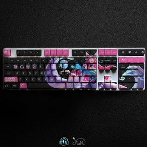 Ahri - the Nine Tailed Fox LOL Series Keycap Set, 112 Keys PBT for ...